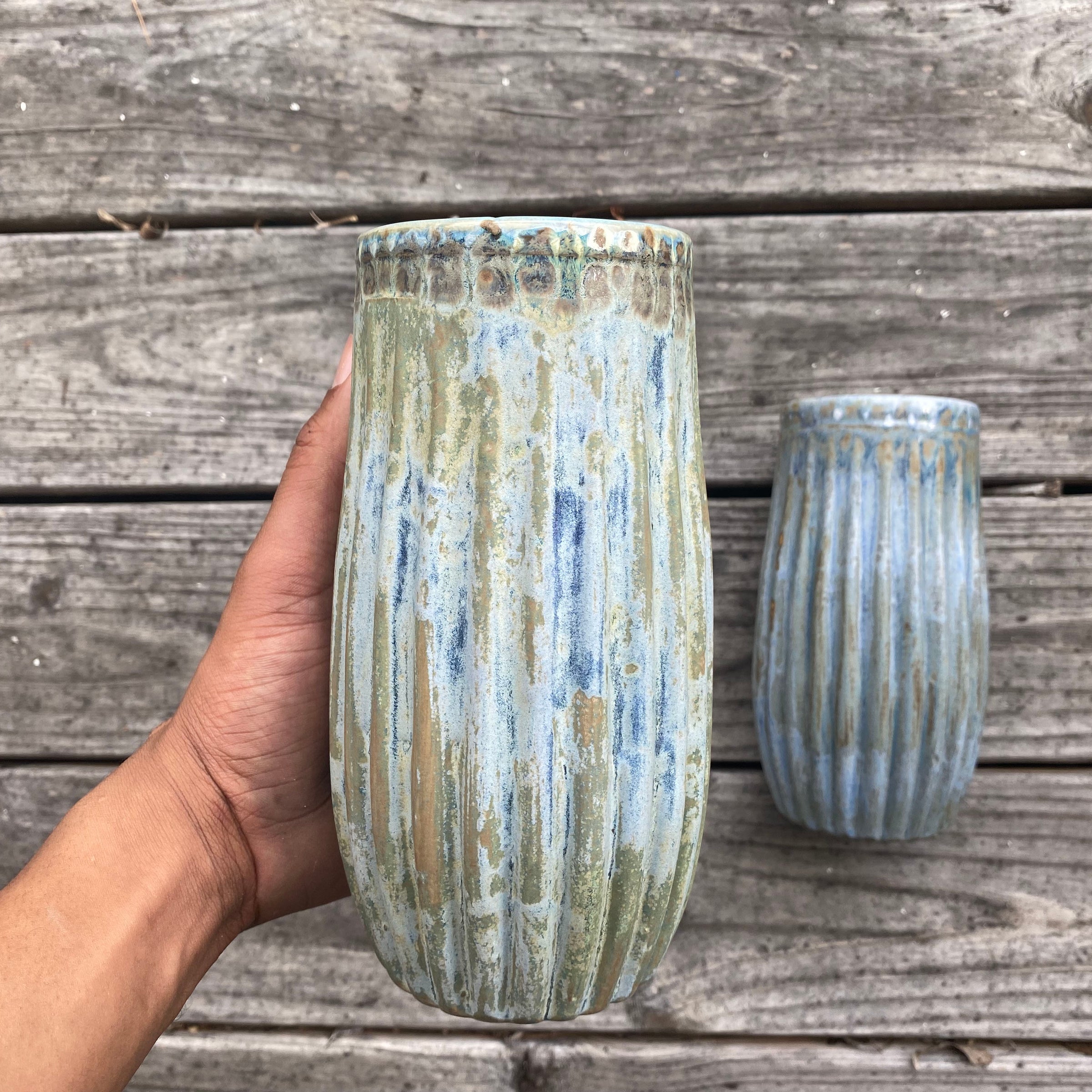 Pleated Vase | Vixon's Pottery