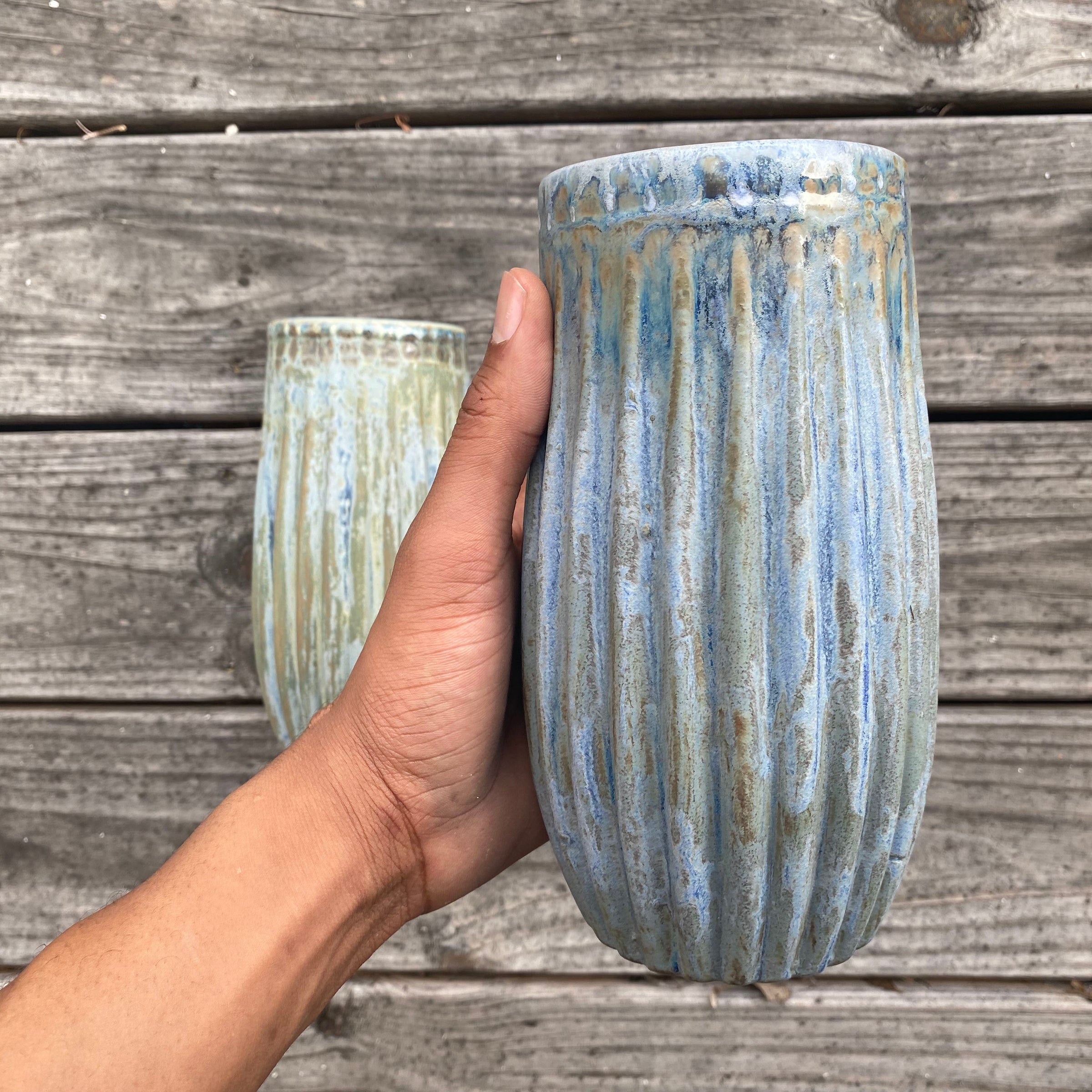 Pleated Vase | Vixon's Pottery
