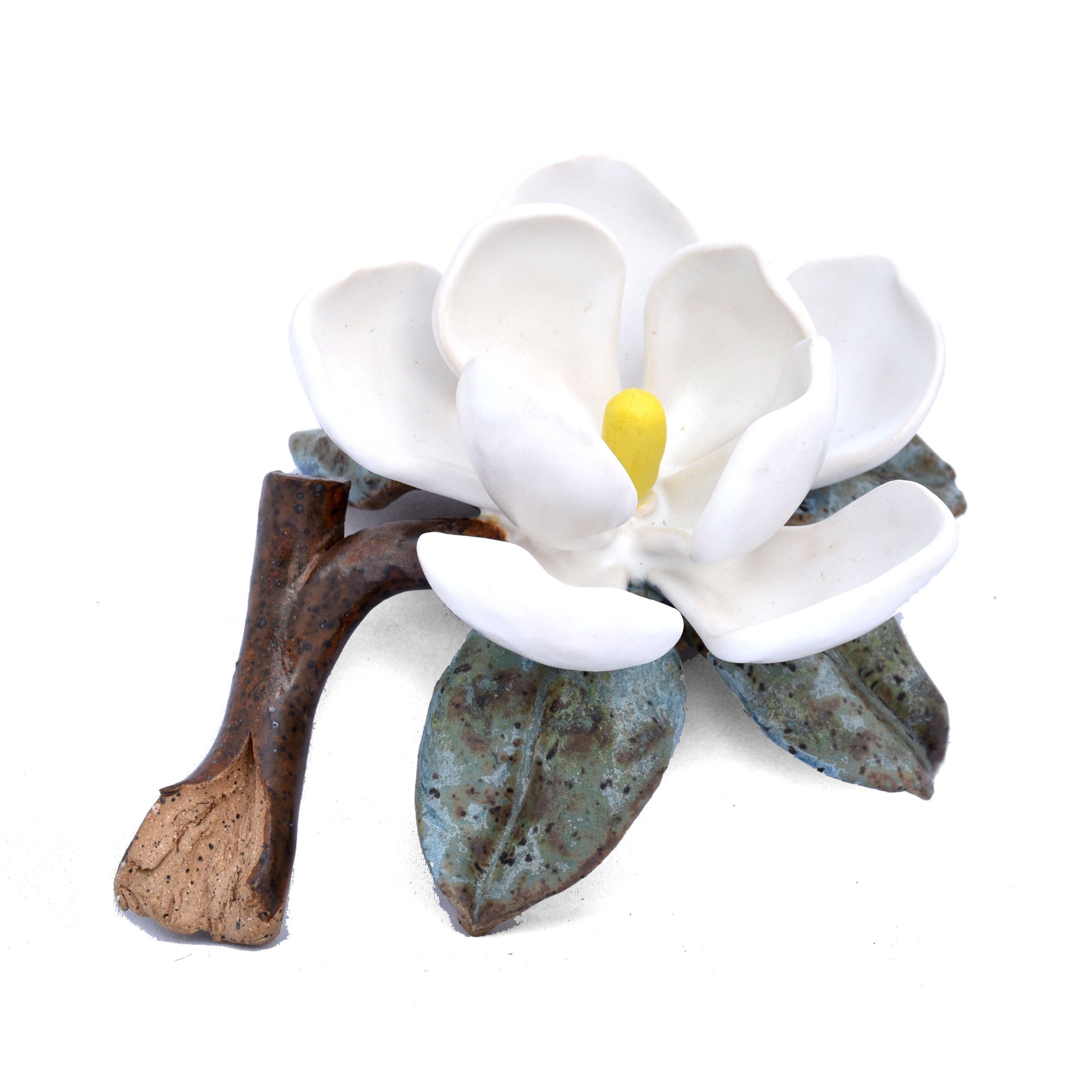 Handcrafted Ceramic Magnolia Sculpture | Vixon's Pottery