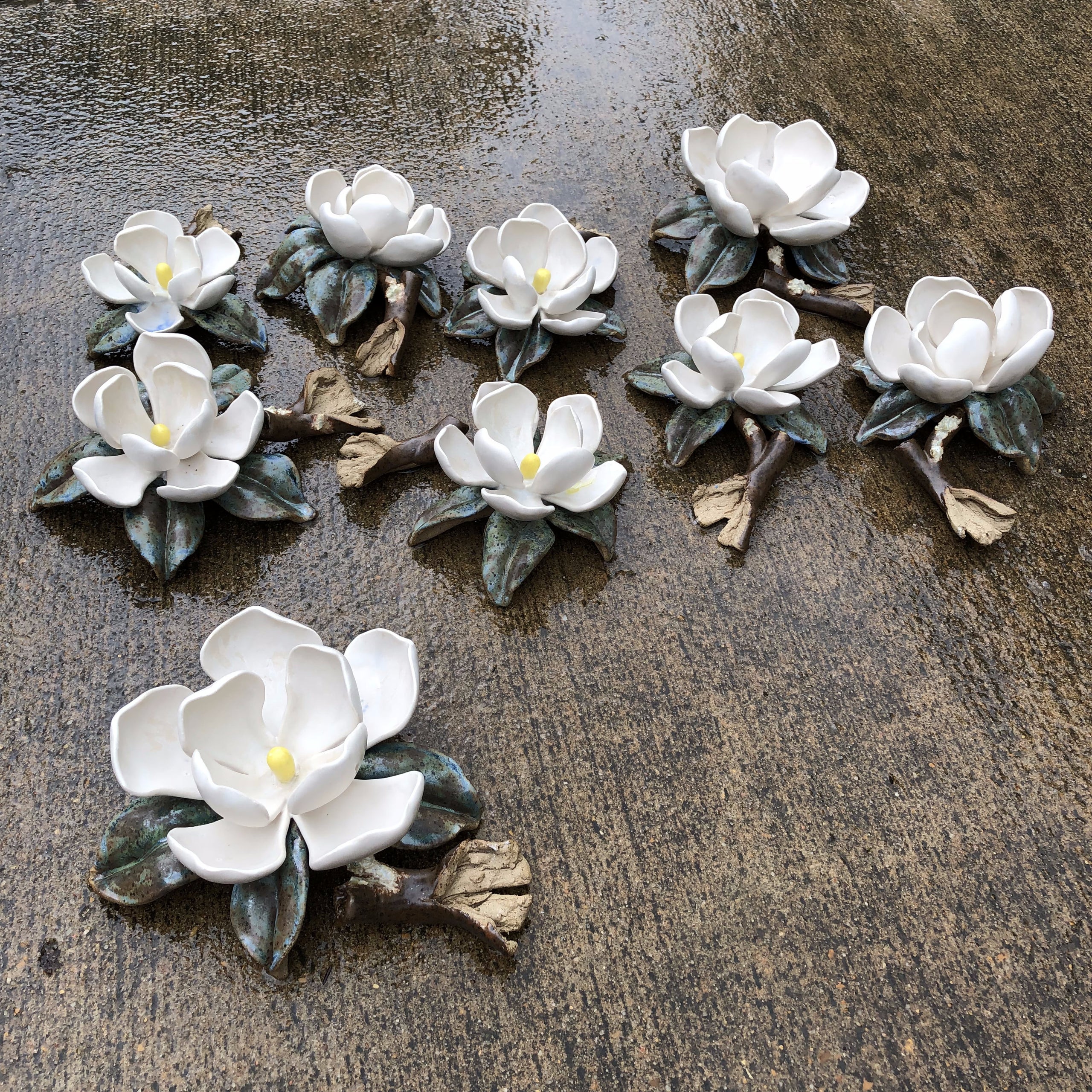 Handcrafted Ceramic Magnolia Sculpture | Vixon's Pottery